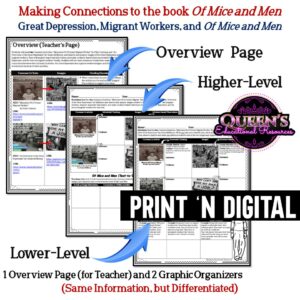 Great Depression and Of Mice and Men Graphic Organizers | Made By Teachers