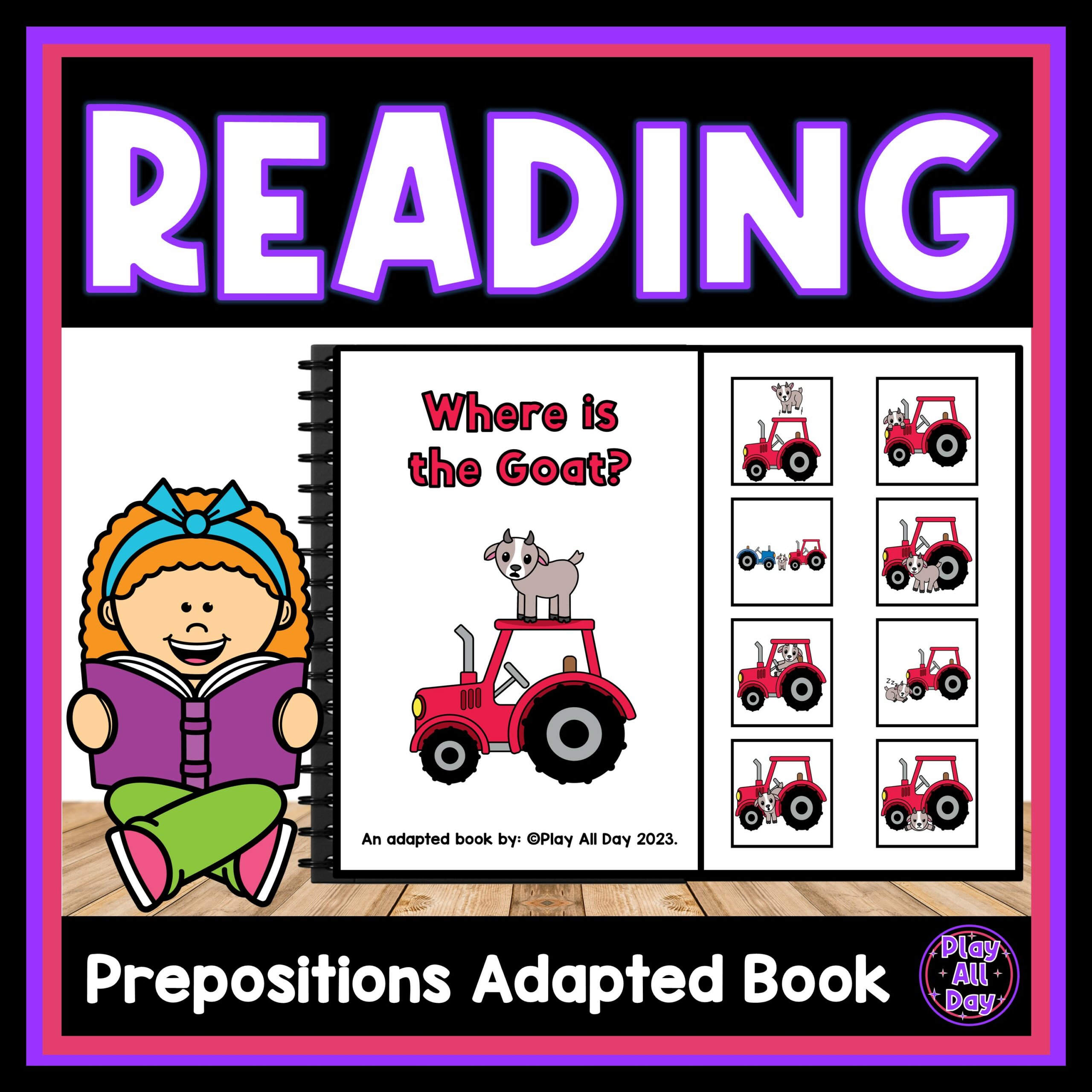 Farm Prepositions Adapted Book and Flashcards | Goat Interactive Book ...