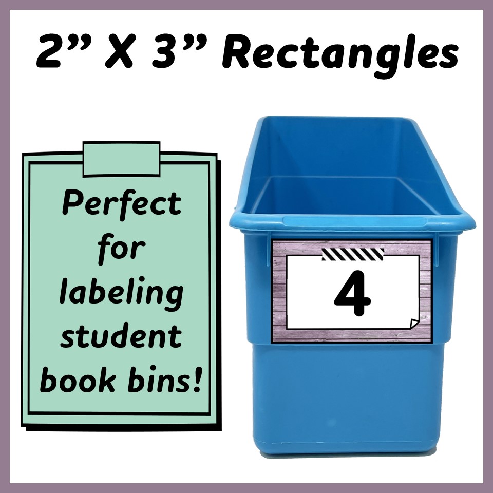 Student Number Labels in Distressed Wood, Book Bin Labels | Made By ...