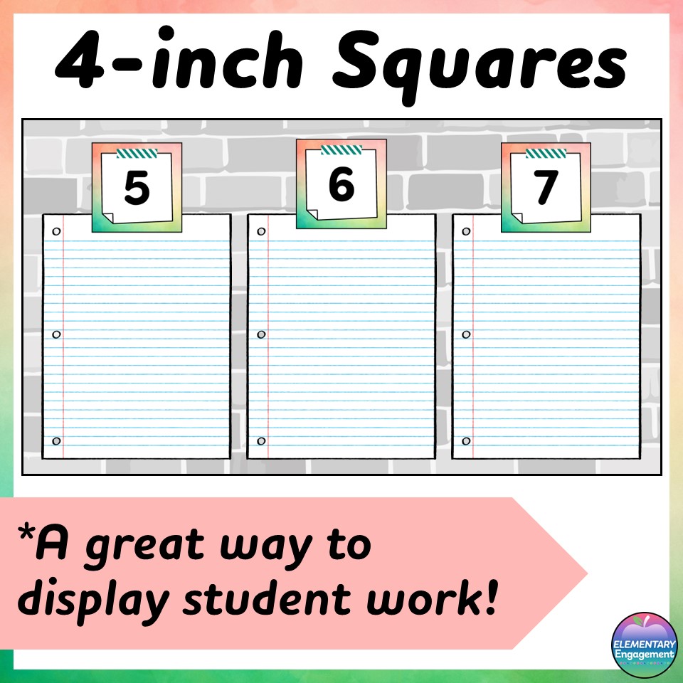 Student Number Labels in Watercolors, Book Bin Labels | Made By Teachers