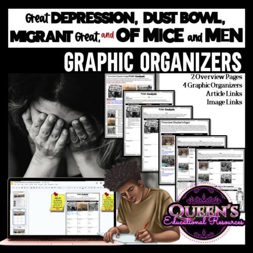 Great Depression and Of Mice and Men Graphic Organizers Bundle | Made ...