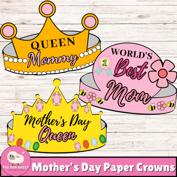 Mother’s Day Paper Crowns | Headbands Coloring Printable Templates for ...