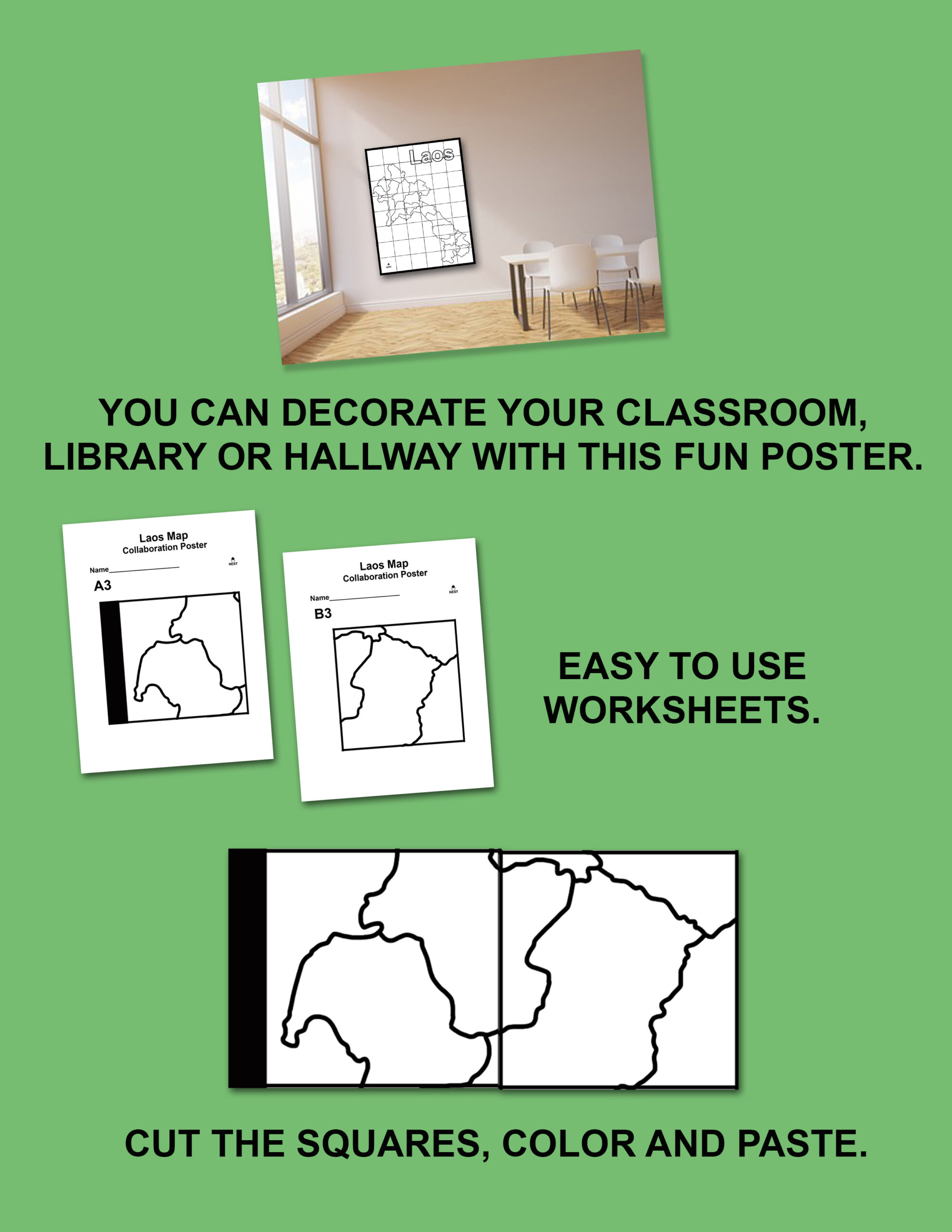 Laos Map Collaboration Poster | Made By Teachers