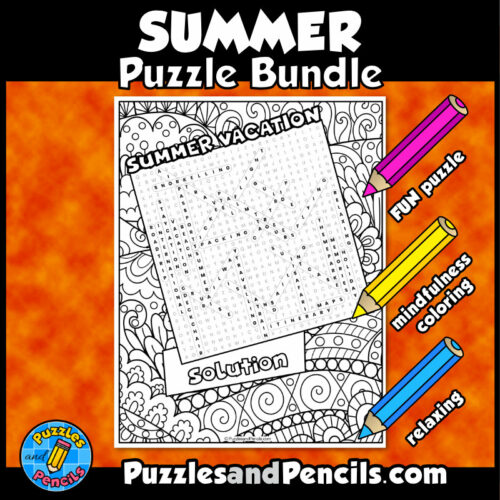 Summer Word Search Puzzle Activity Page BUNDLE | 12 Wordsearch Puzzles ...