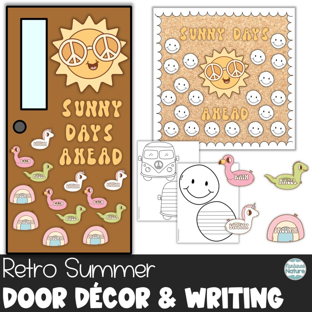 End of the Year Bulletin Board - Summer Door Decor with Editable Name ...