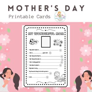 Printable Mother’s Day cards for kindergarten| Mother’s Day ...