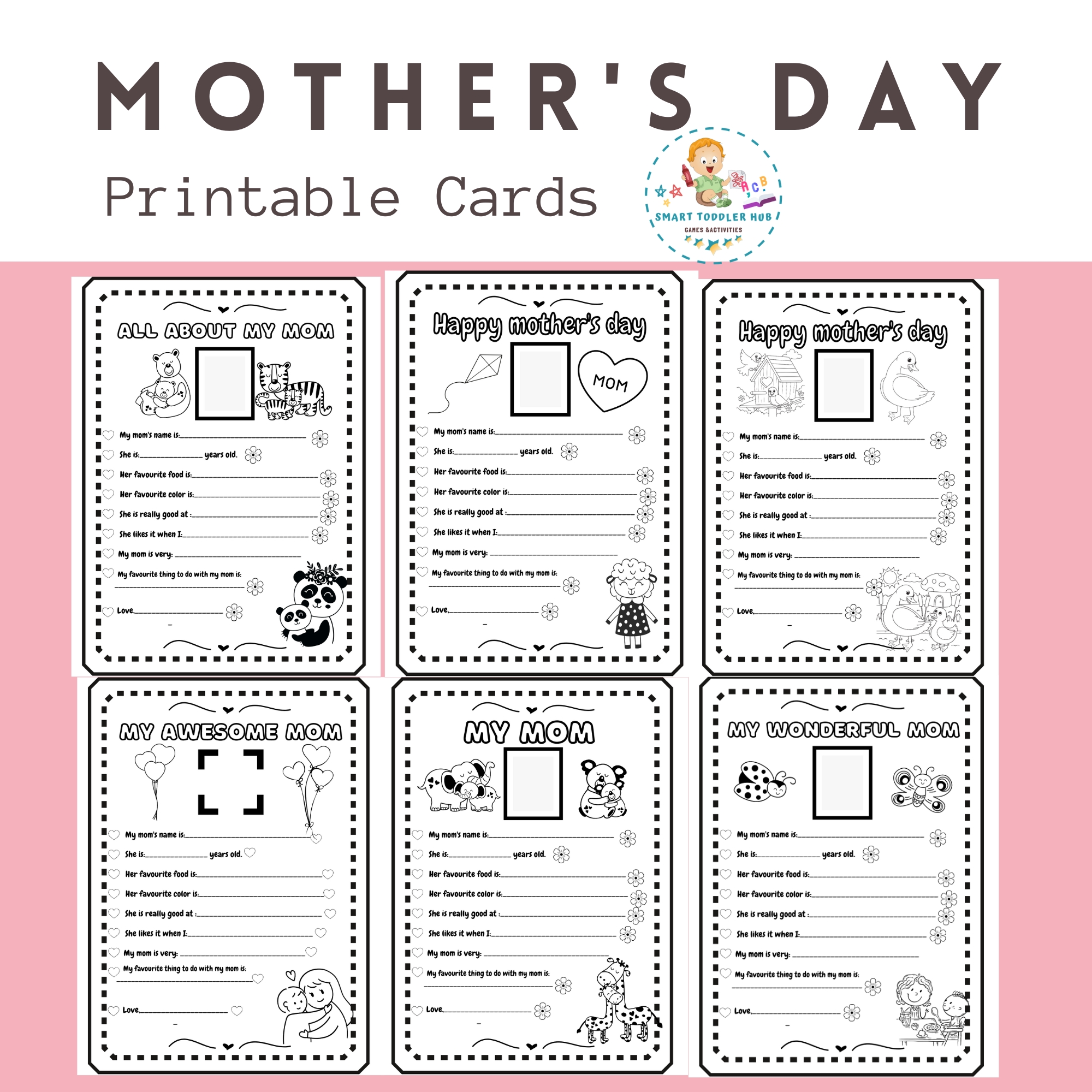 Printable Mother’s Day cards for kindergarten| Mother’s Day ...