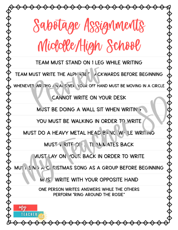 Sabotage the Review Game (Elementary, Middle & High School) | Made By ...