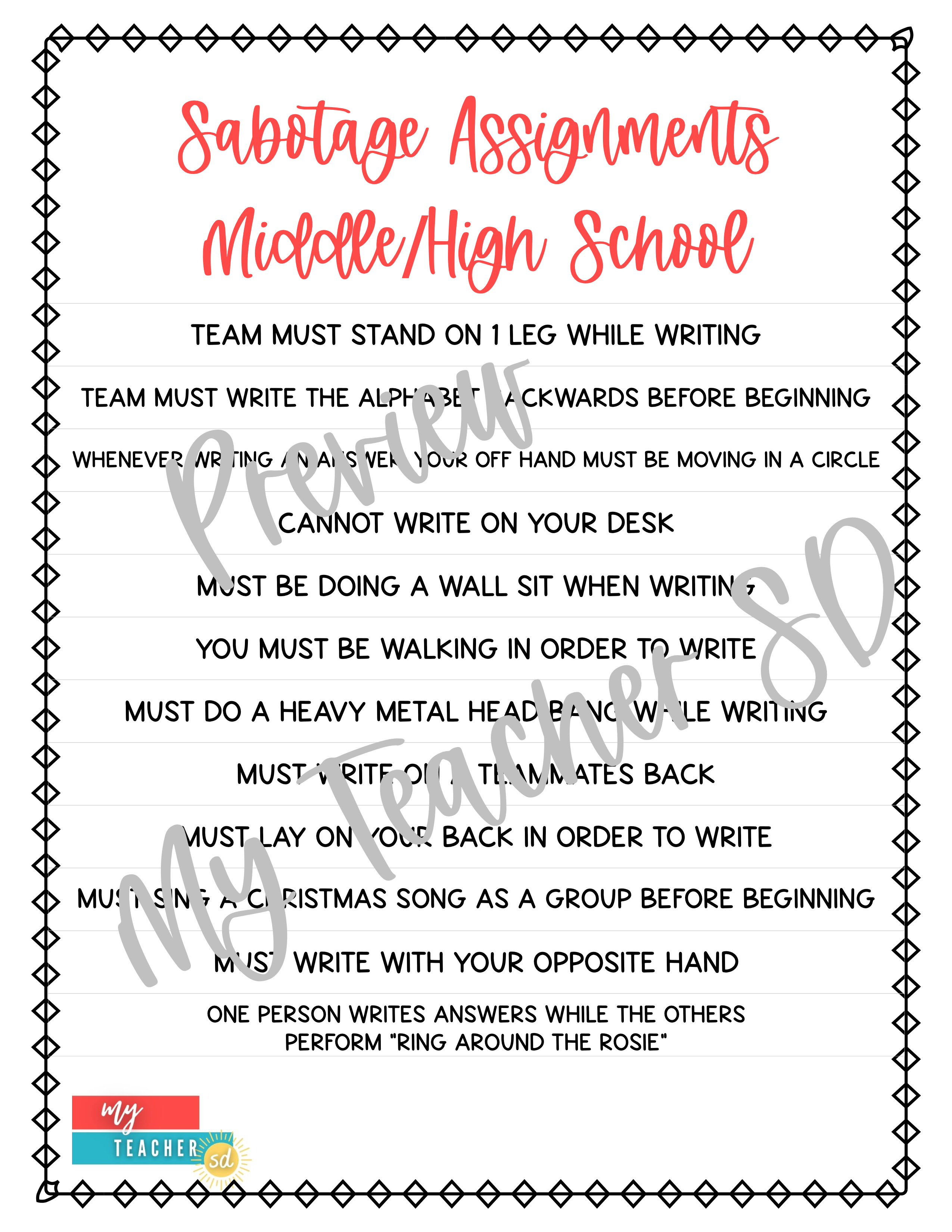 Sabotage the Review Game (Elementary, Middle & High School) | Made By ...