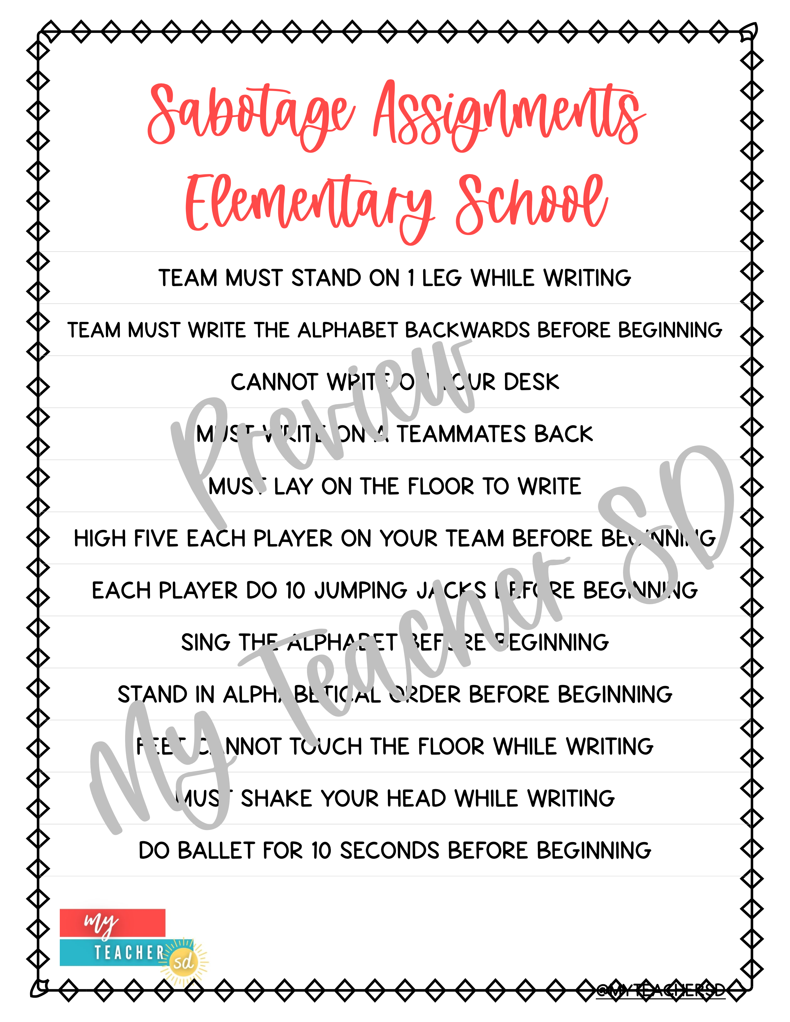 Sabotage the Review Game (Elementary, Middle & High School) | Made By ...