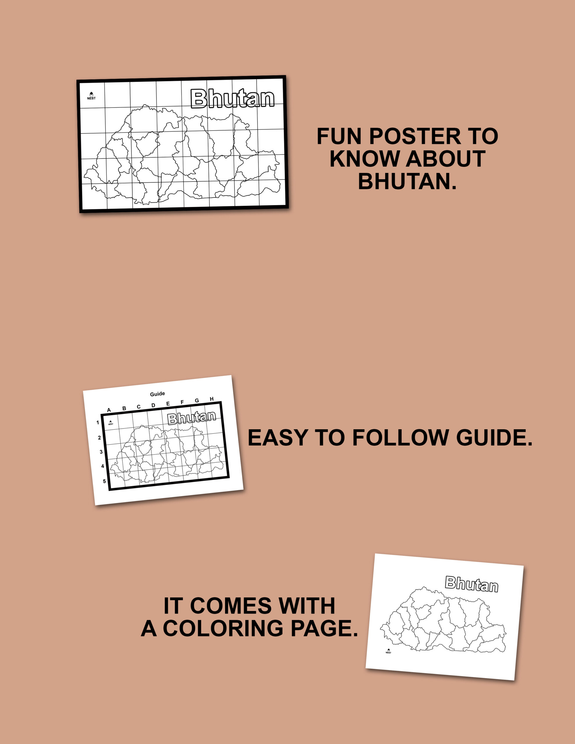 Bhutan Map Collaboration Poster | Made By Teachers