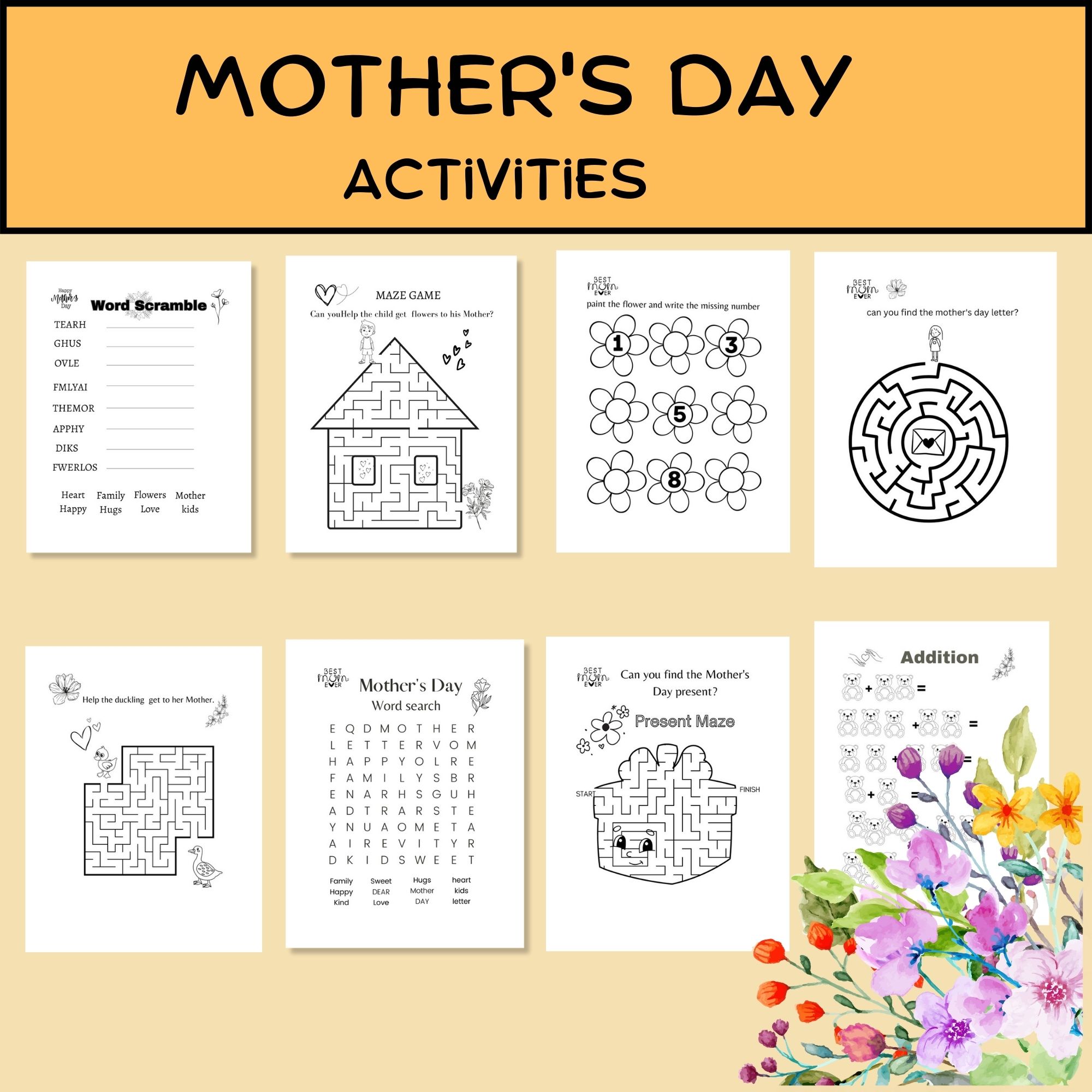 Spring Flowers coloring sheets, Cloring page Spring Flowers | Made By ...
