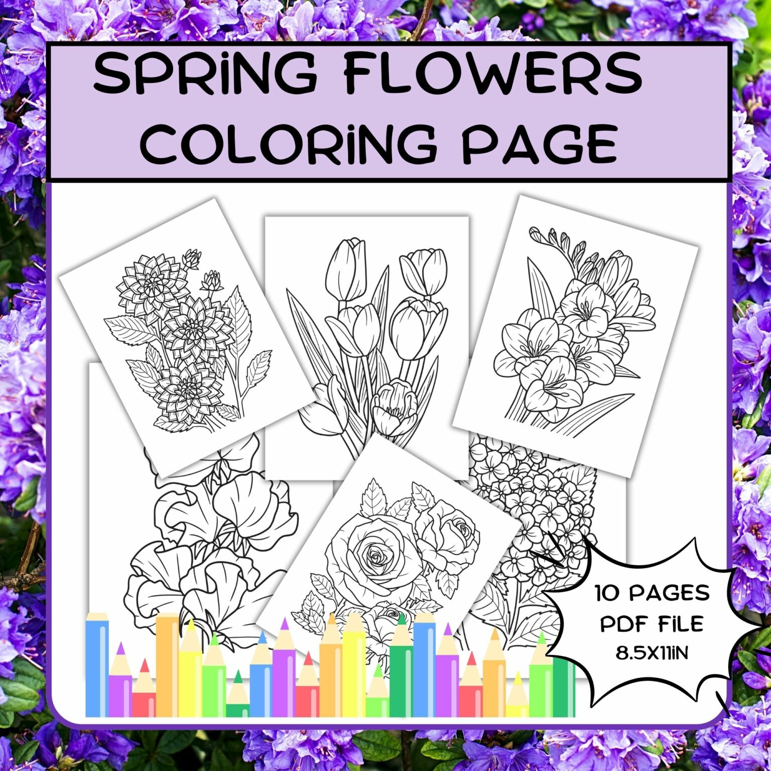 Spring Flowers coloring sheets, Cloring page Spring Flowers | Made By ...