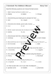 Lauren Tarshis "I Survived the Children's Blizzard, 1888" worksheets ...