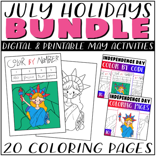 Color by Code July Bundle - Independence Day Coloring Activities ...