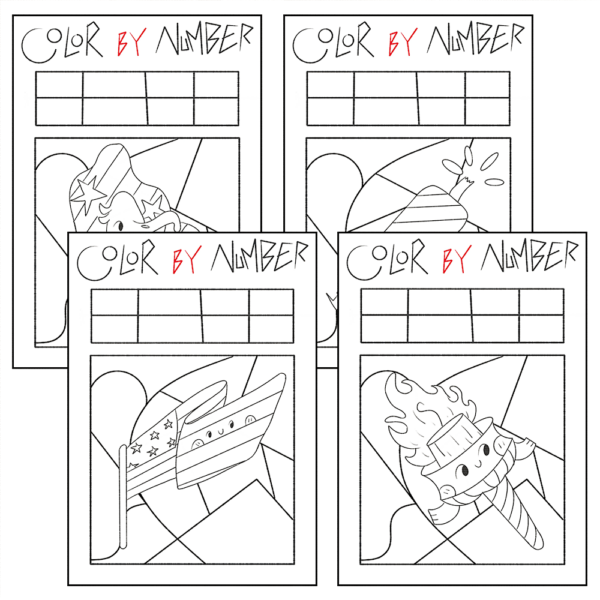 Color by Code July Bundle - Independence Day Coloring Activities ...