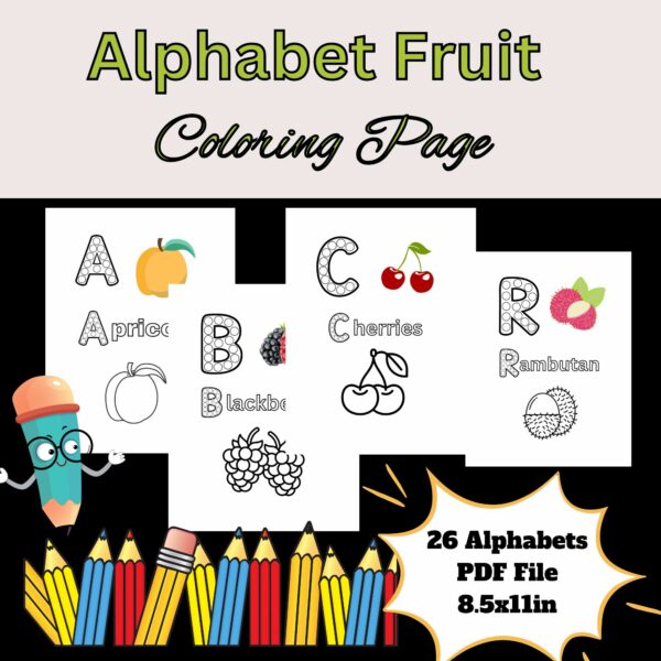 Summer Coloring page, Alphabet fruit coloring sheets | Made By Teachers
