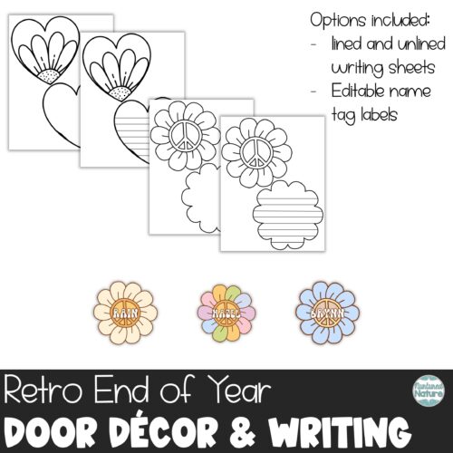 Retro End of the Year Bulletin Board or Door Decor with Editable Name ...