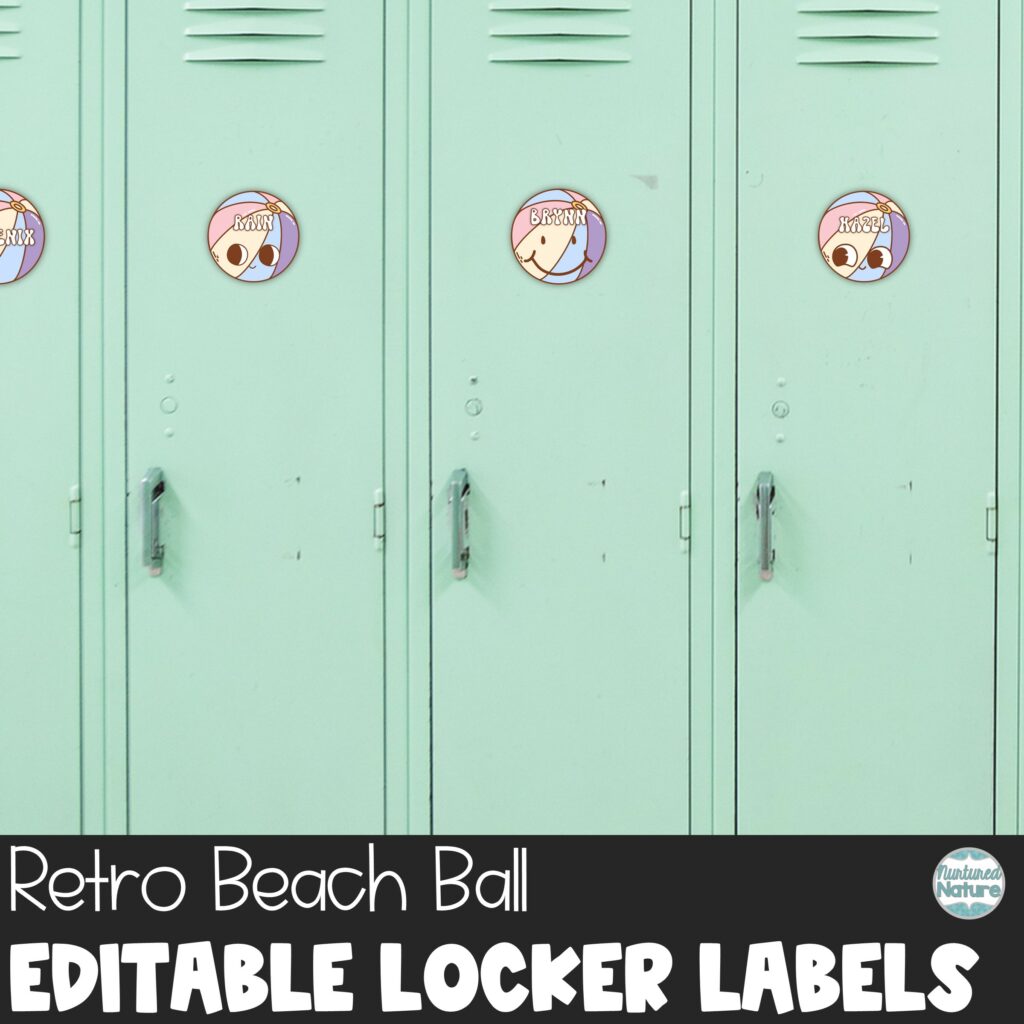 Summer Name Tags - Beach Ball Editable Locker Labels or Cubby Tags ...
