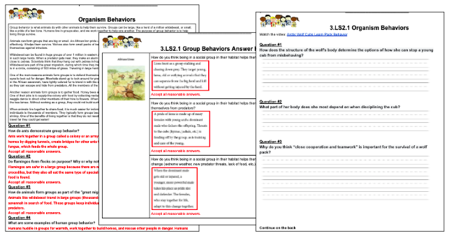 3rd Grade Organism Behaviors 3.LS2.1 Activities | Made By Teachers