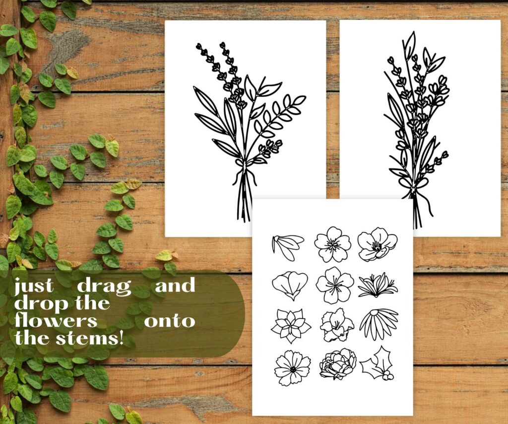 SVG Custom Birth Month Flower Bouquets for Glowforge Laser Cutting ...