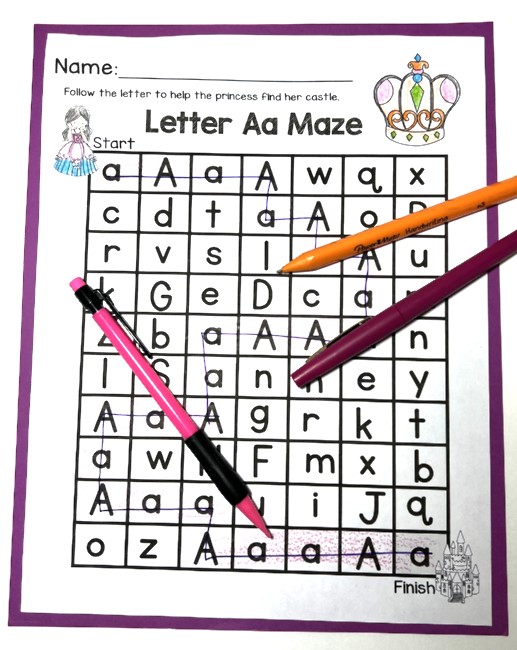 Princess ABC Letter Mazes | Made By Teachers