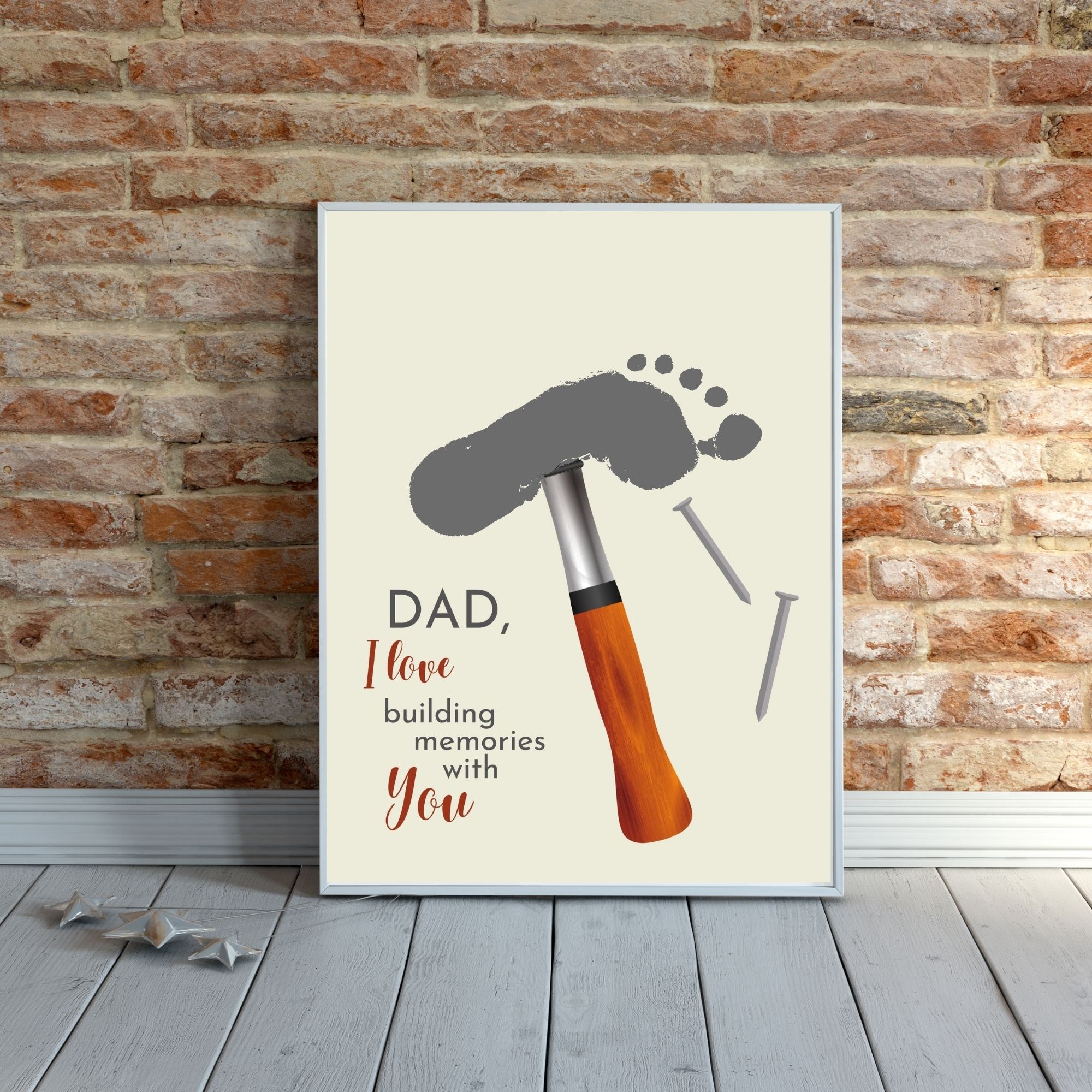 Footprint Gift For Construction Dad | Father’s Day Cards Craft | Made ...
