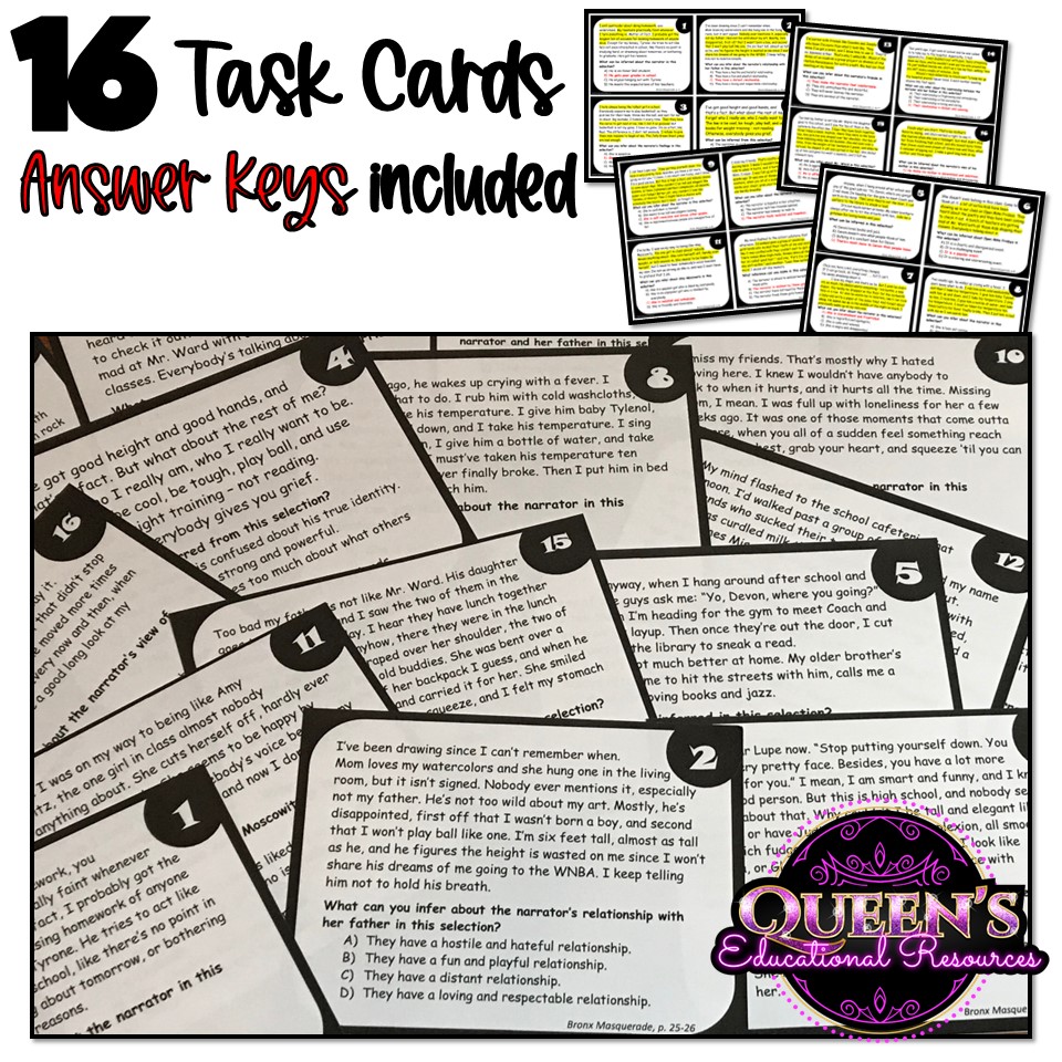 Bronx Masquerade Inference Test, Making Inferences, Bronx Masquerade ...