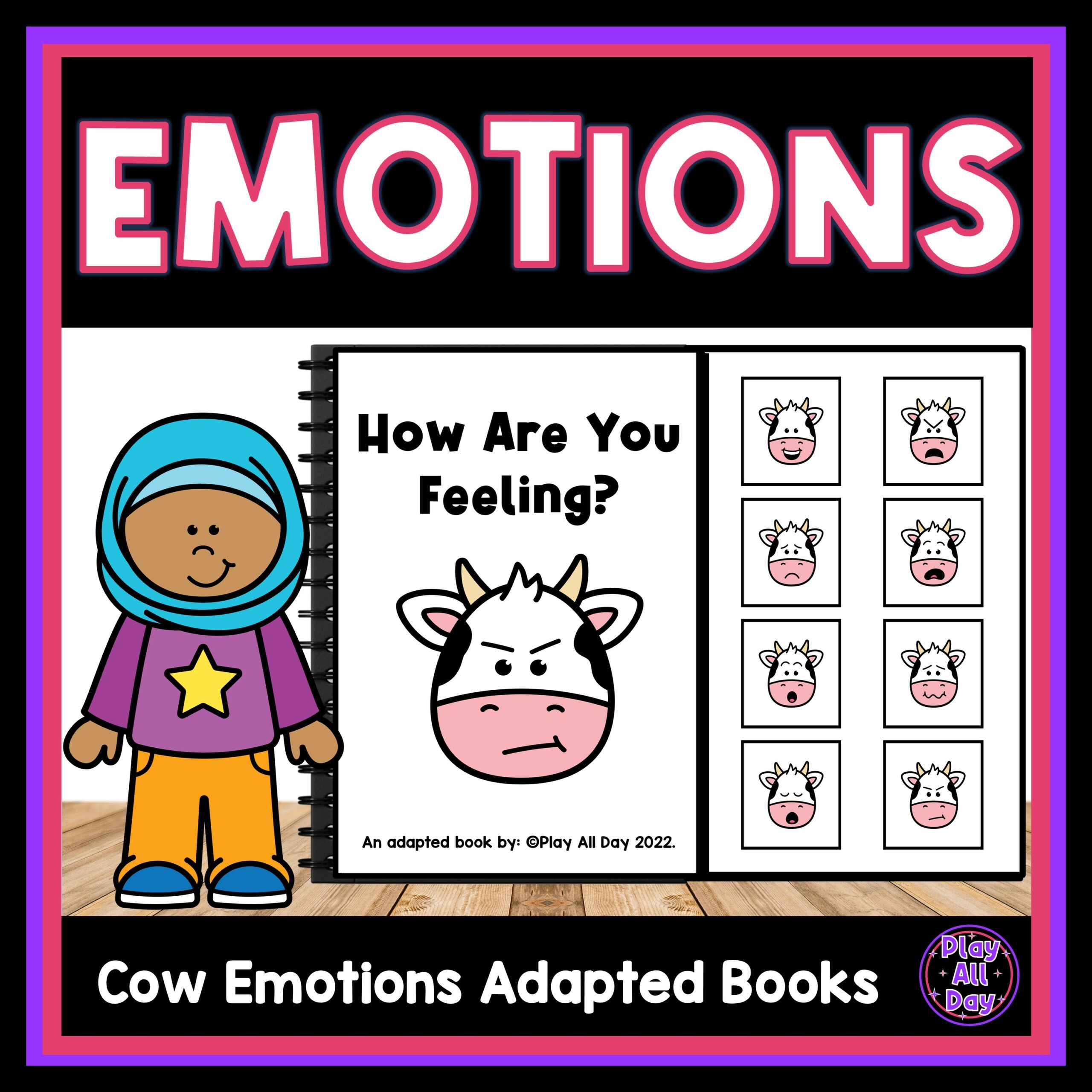 Farm Emotions Adapted Book | Cow Interactive Book | Made By Teachers