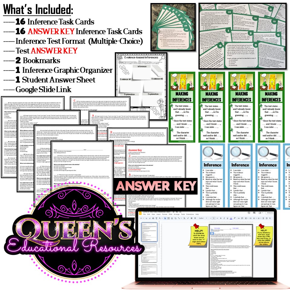 Of Mice and Men Inference Test, Making Inferences, Of Mice and Men Test ...