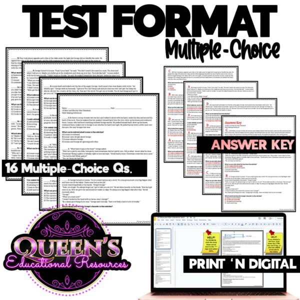 Of Mice and Men Inference Test, Making Inferences, Of Mice and Men Test ...