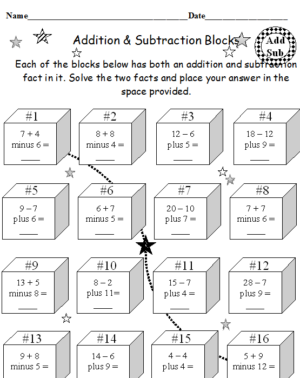 Addition and Subtraction Facts #2 - 5 Worksheets (2 Items) | Made By ...