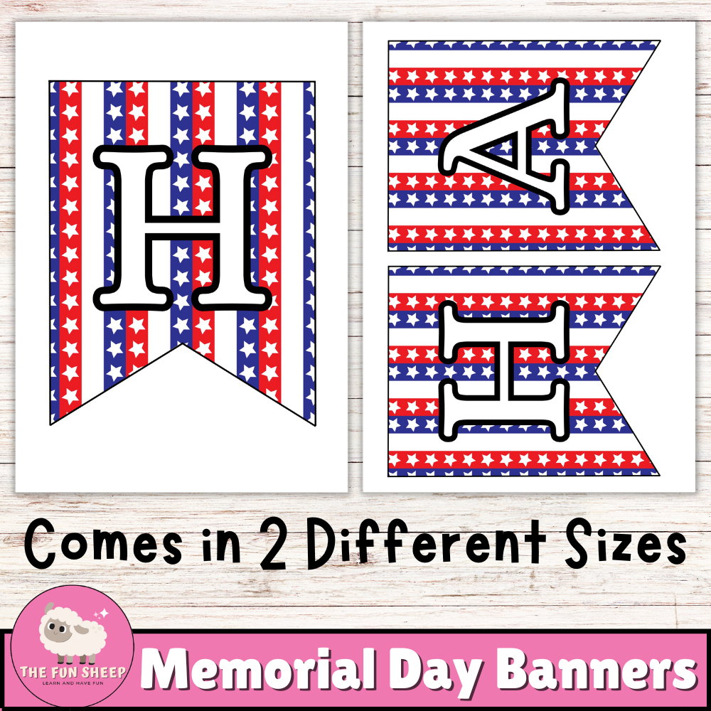 Memorial Day Banners | Patriotic Classroom Decoration, American Flags ...
