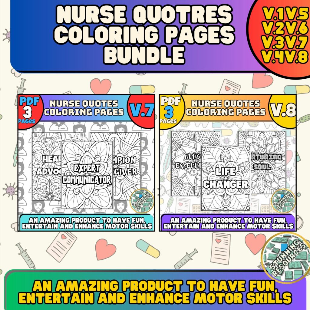 Nurse Quotes Coloring Pages Bundle | Made By Teachers