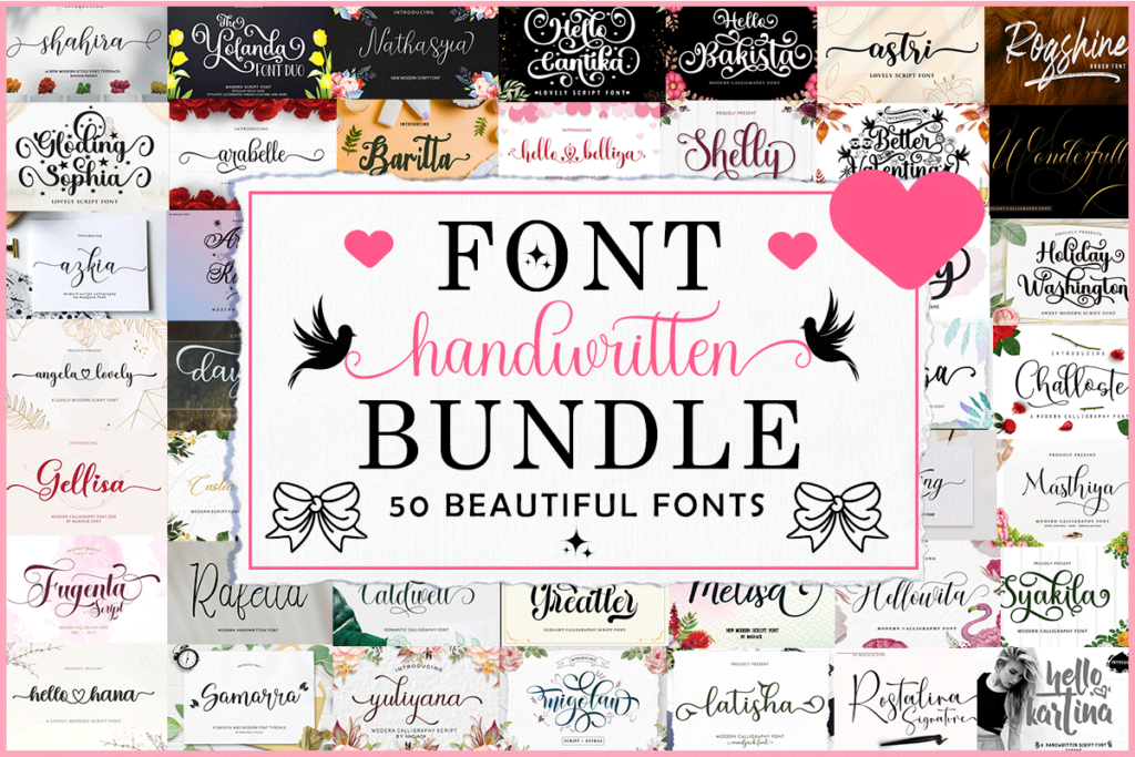 50 handwritin Font bundle teachers /Educational materials -Teacher's ...