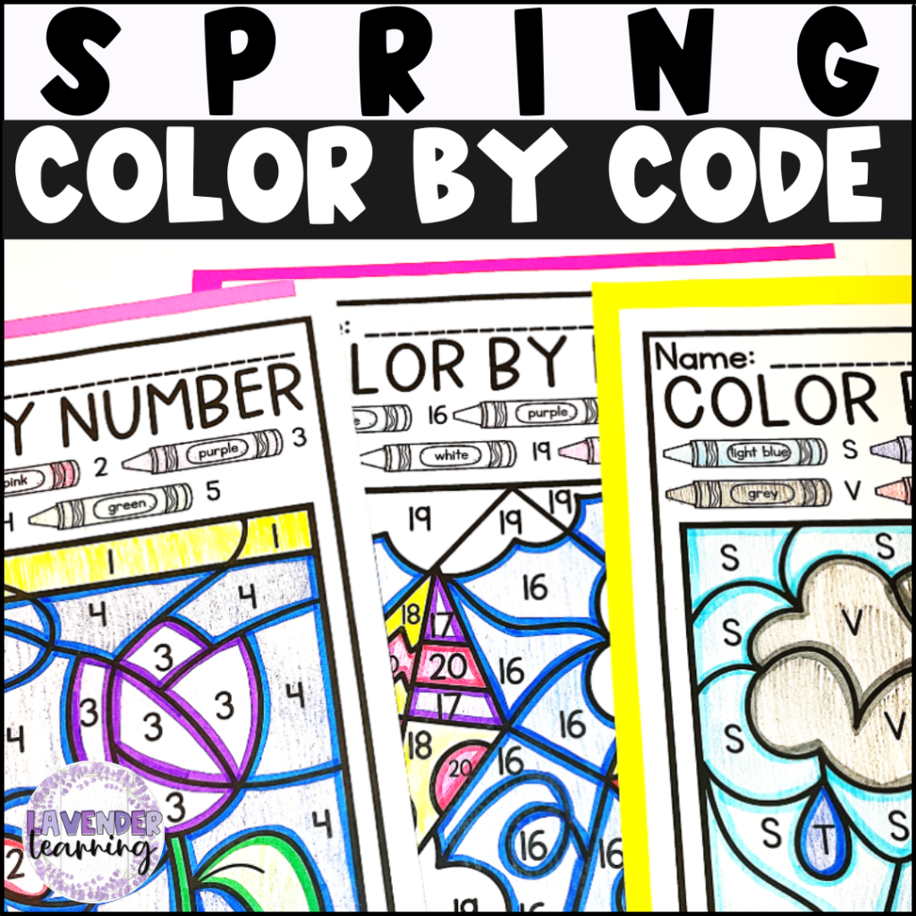 Spring Color by Code - Spring Color by Number - Spring Color by Letter ...