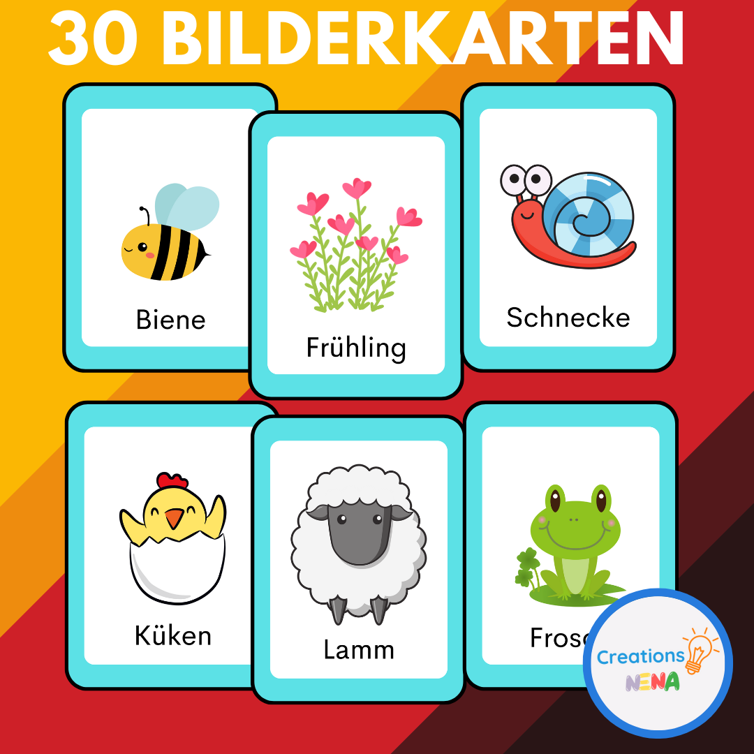 Spring Vocabulary in German ( Frühling Bilderkarten ) | Made By Teachers