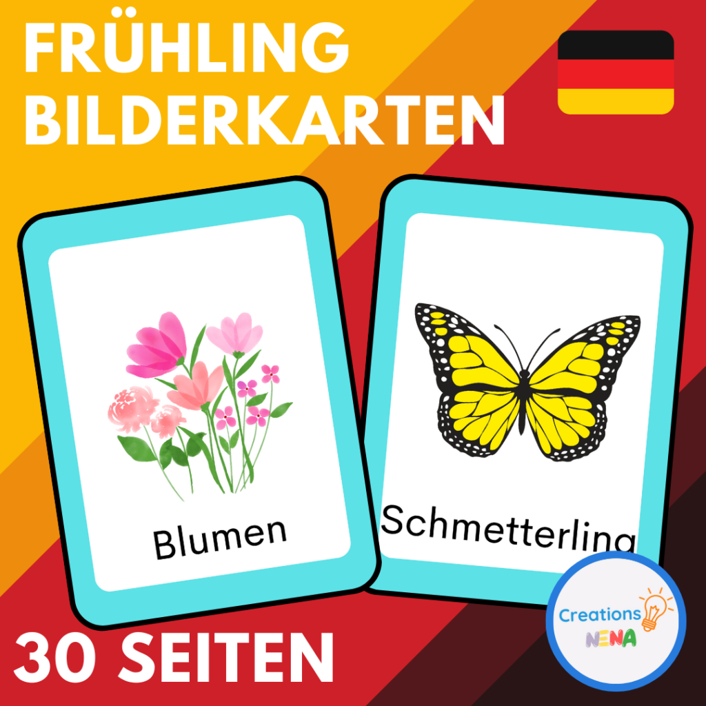 Spring Vocabulary in German ( Frühling Bilderkarten ) | Made By Teachers