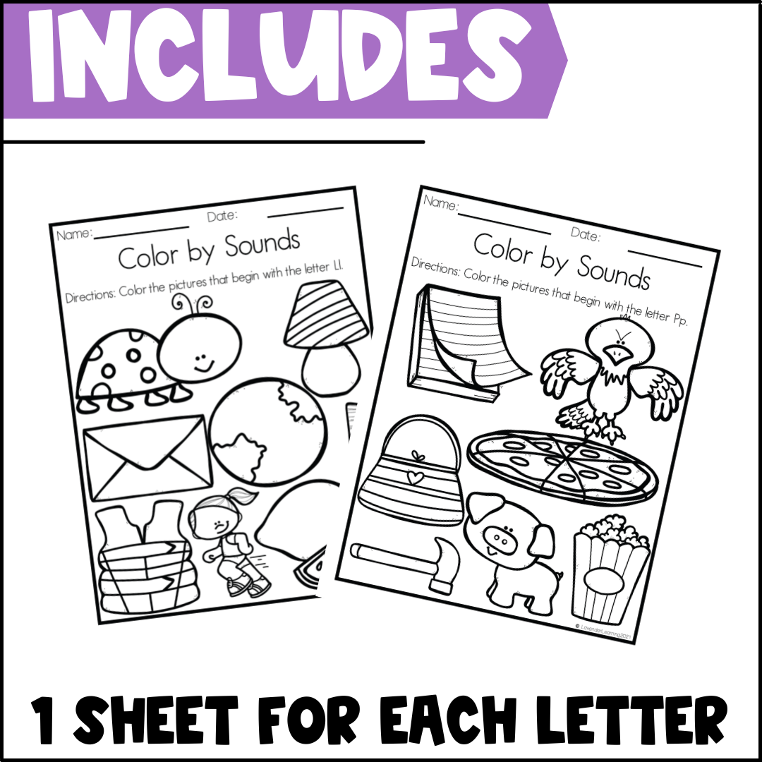Worksheets on Beginning Alphabet Letter Sounds - Beginning Sounds ...