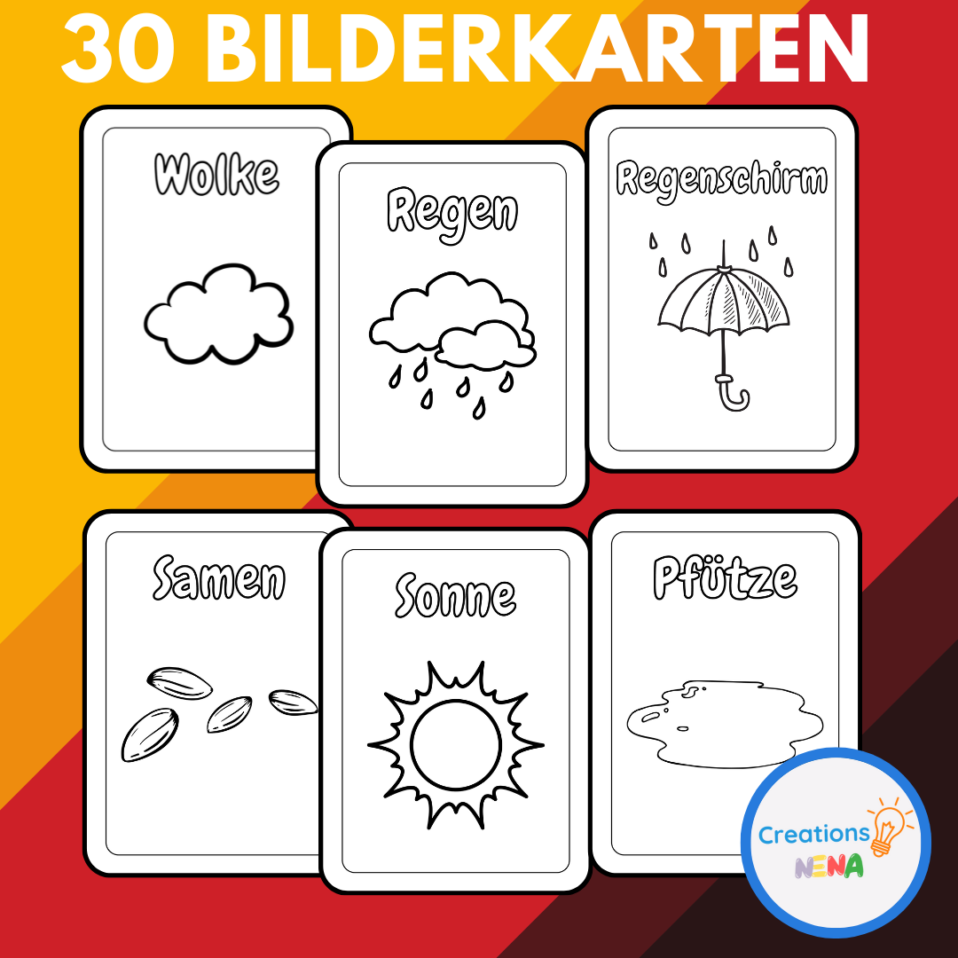 Spring Vocabulary Coloring Pages in German. | Made By Teachers