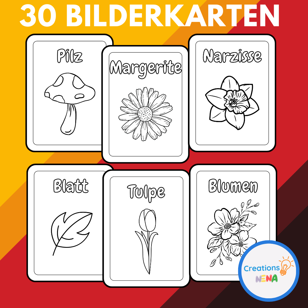Spring Vocabulary Coloring Pages in German. | Made By Teachers
