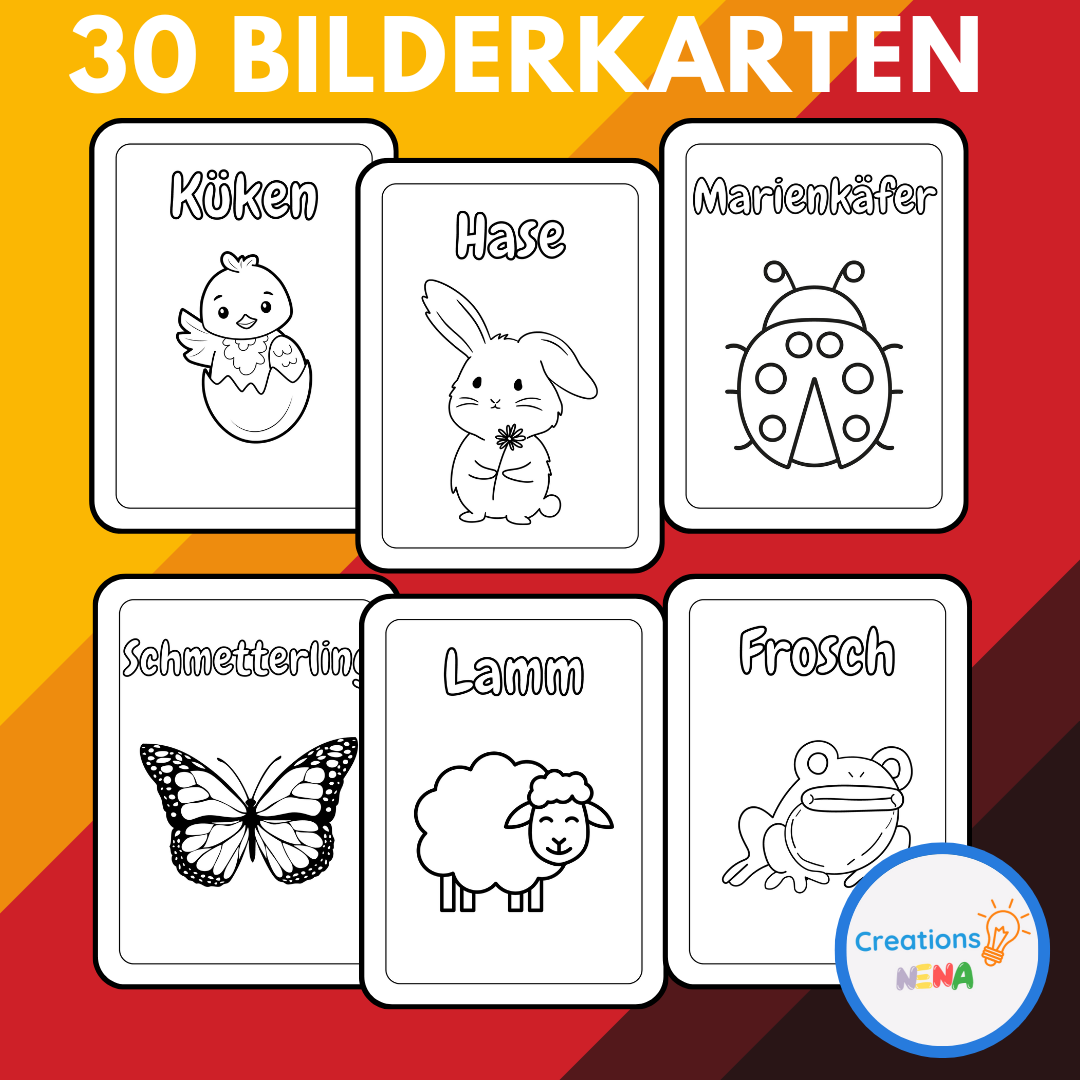 Spring Vocabulary Coloring Pages in German. | Made By Teachers