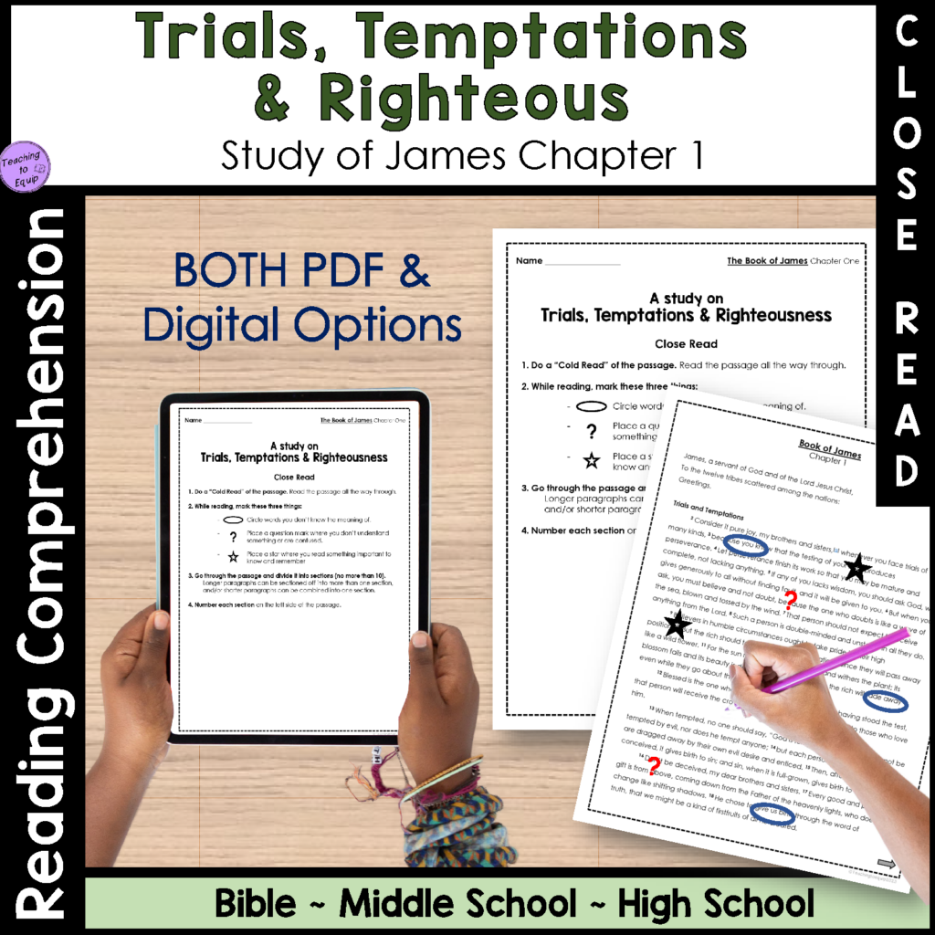 Trials, Temptation & Righteousness Bible James Ch. 1 Reading ...