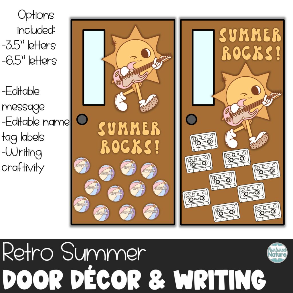 Summer Bulletin Board – End of Year Door Décor with Editable Name Tags ...