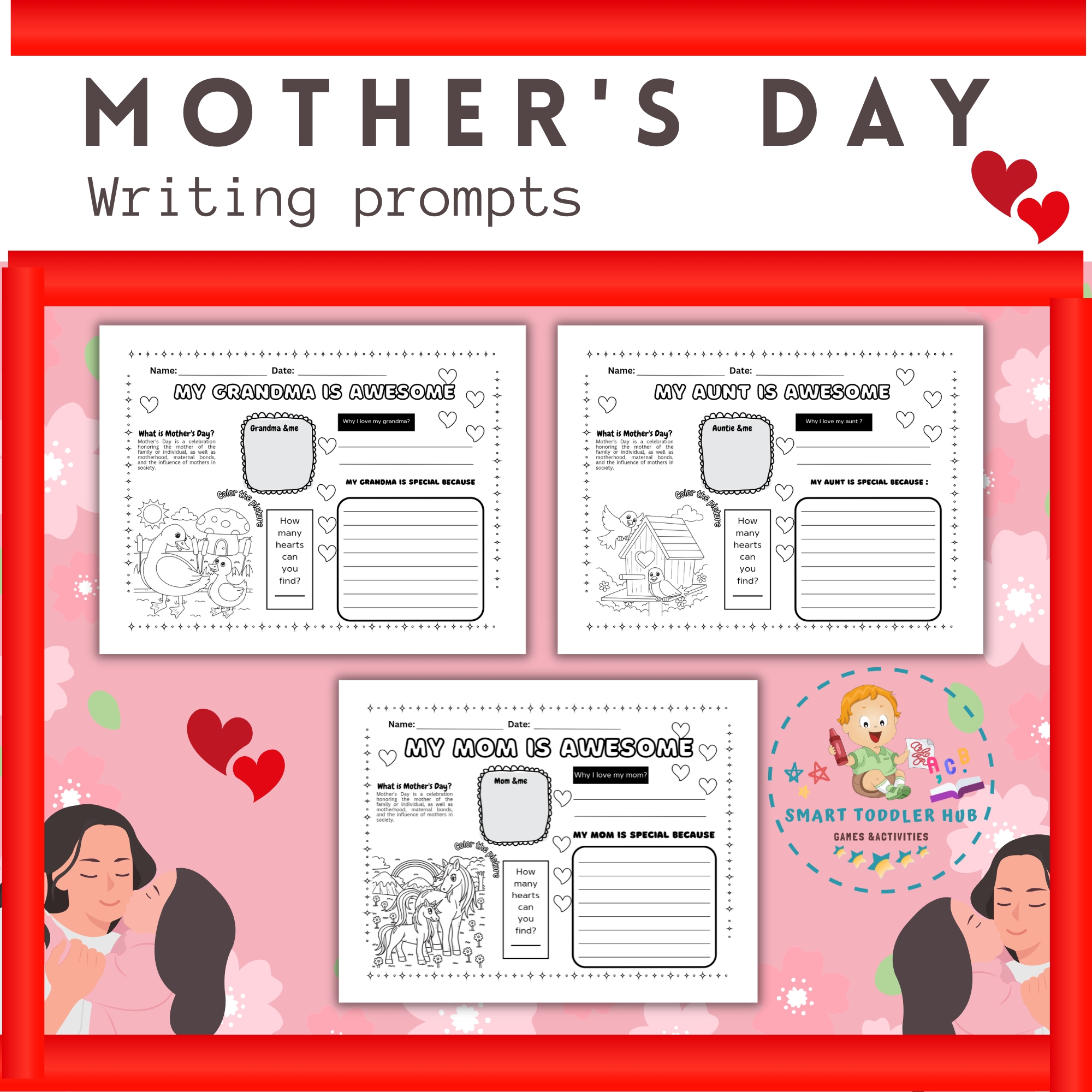 Mother’s Day Card and Writing Prompts for Kids | Printable Mother's Day ...