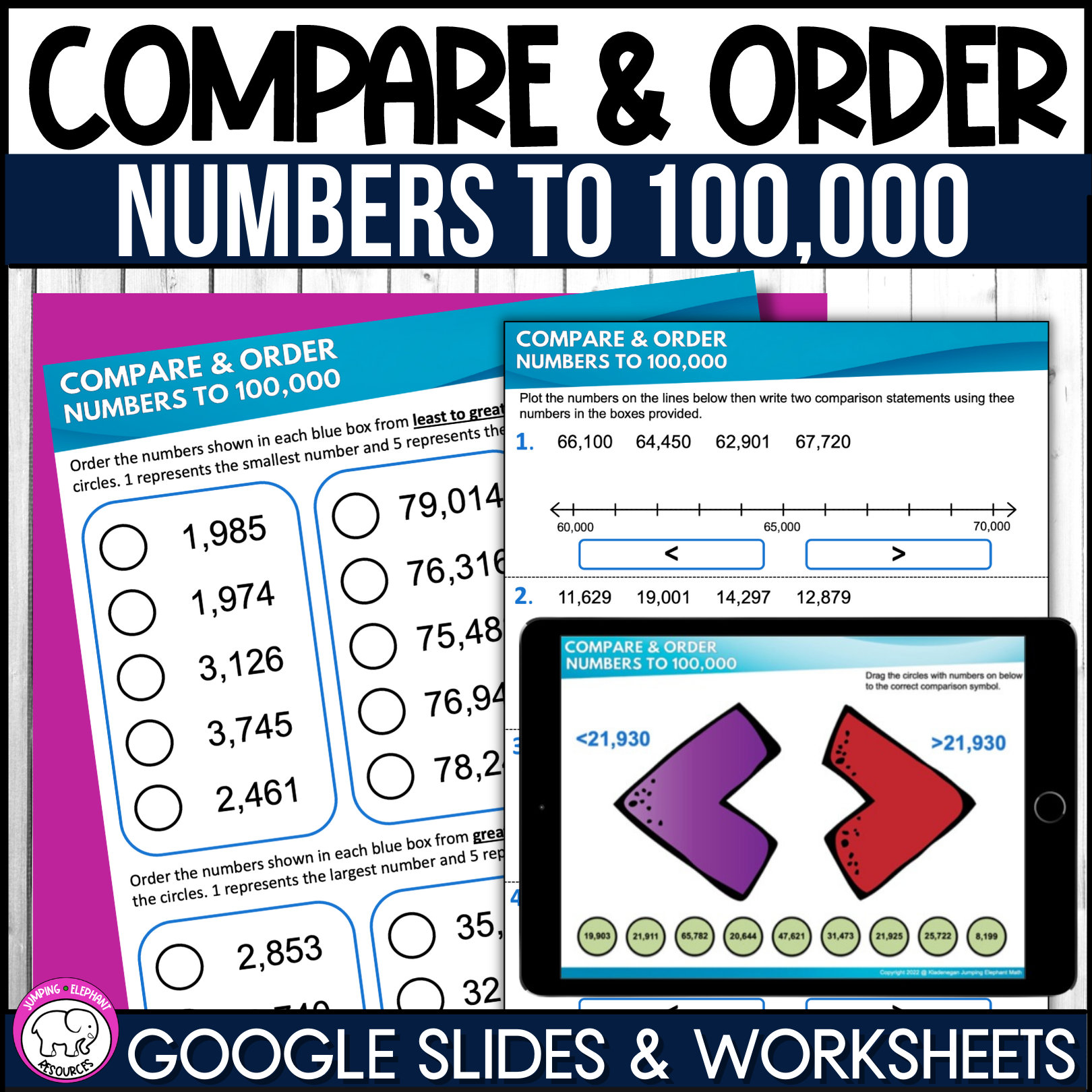 Comparing And Ordering Numbers To 100 000 Google Slides And Worksheets