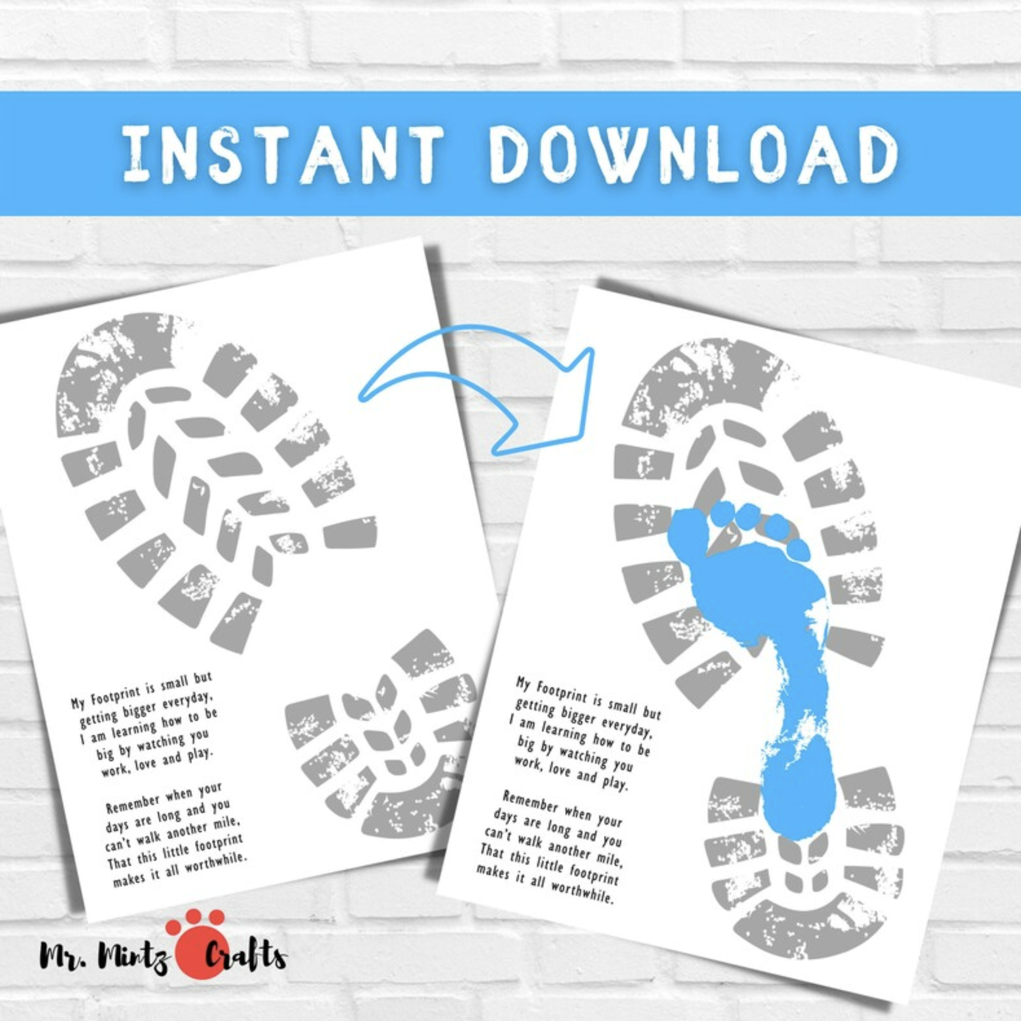 Footprint Gift For Dad With Poem | Father’s Day Cards Craft | Made By ...