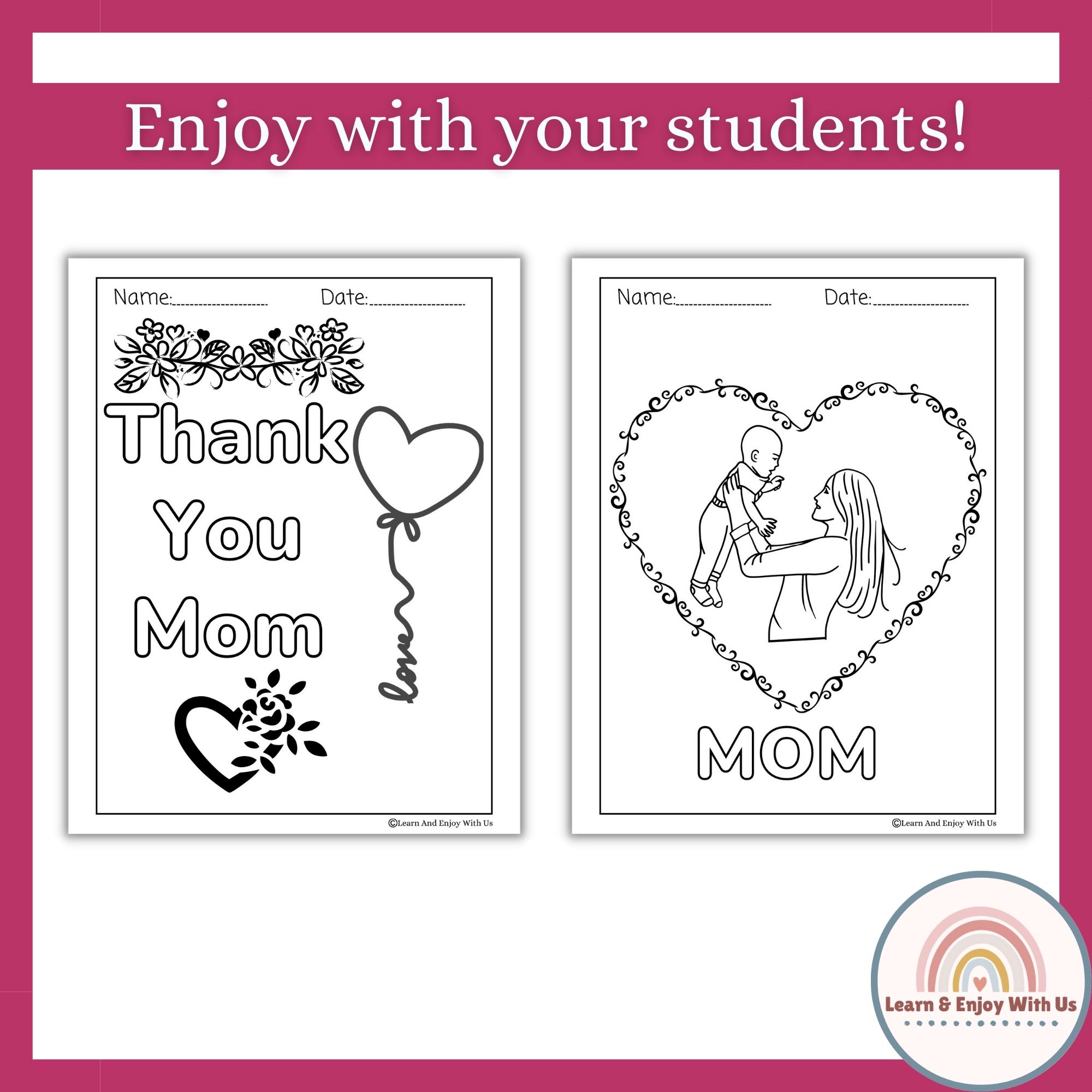 Mother's Day Coloring Pages For Preschool Kindergarten And 1st Grade ...