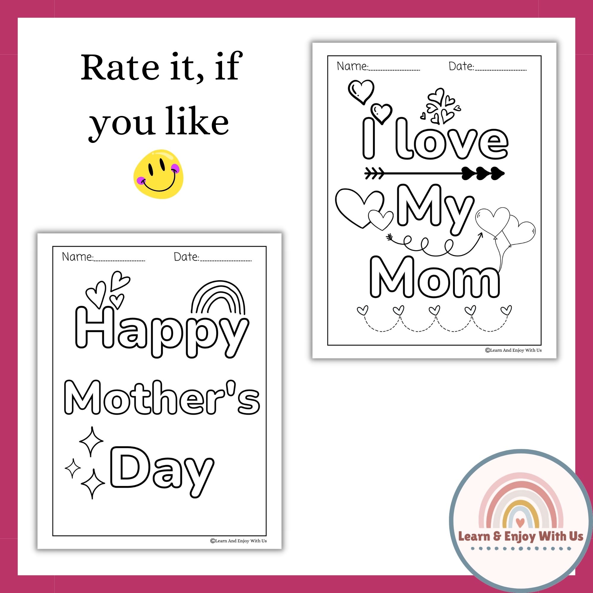 Mother's Day Coloring Pages For Preschool Kindergarten And 1st Grade ...