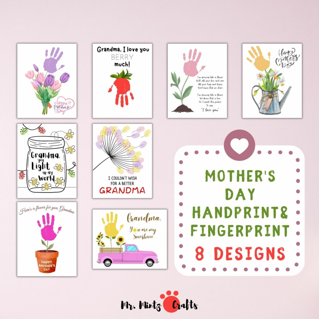 Grandma Mother's Day Handprint Fingerprint Craft | Mother's Day ...
